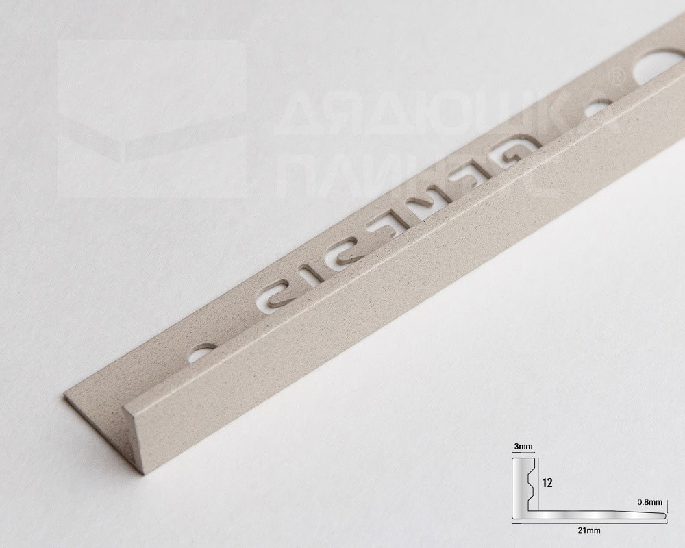 Win Recto Aluminio 12 mm x 2,5 m Piedra Beige