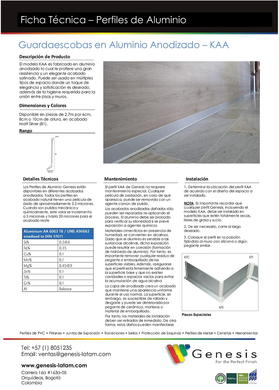 Guardaescoba Aluminio 80MM X 2.7M MATT Silver » ¡Compra en Línea y ...